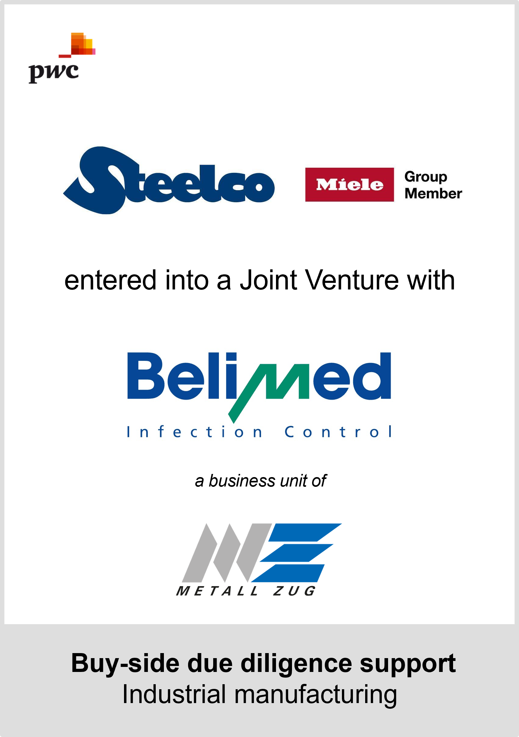 Successful Deals with PwC: Joint venture of Belimed and Steelco Successful Deals with PwC: Joint venture of Belimed and Steelco